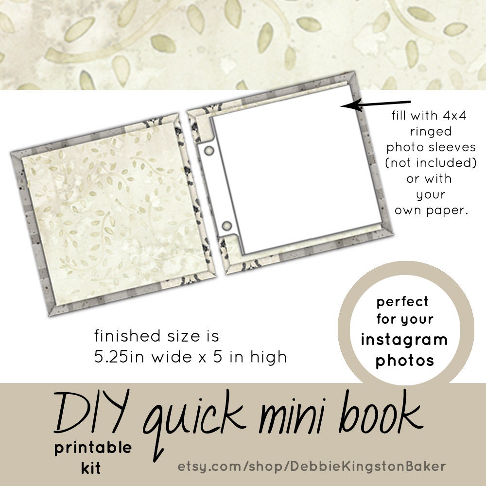 Mini Book Cover Kit for Instagram Photos and More, Black and off White ...