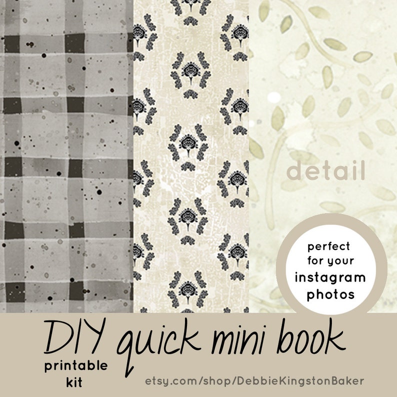 Mini Book Cover Kit for Instagram Photos and More, Black and off White ...
