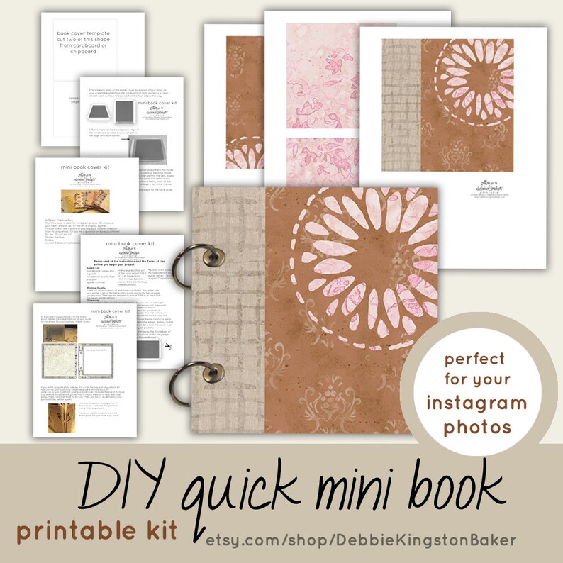 Printable Diy Mini Album Covers, Cocoa, Peppermint, 5x5.25in.perfect ...