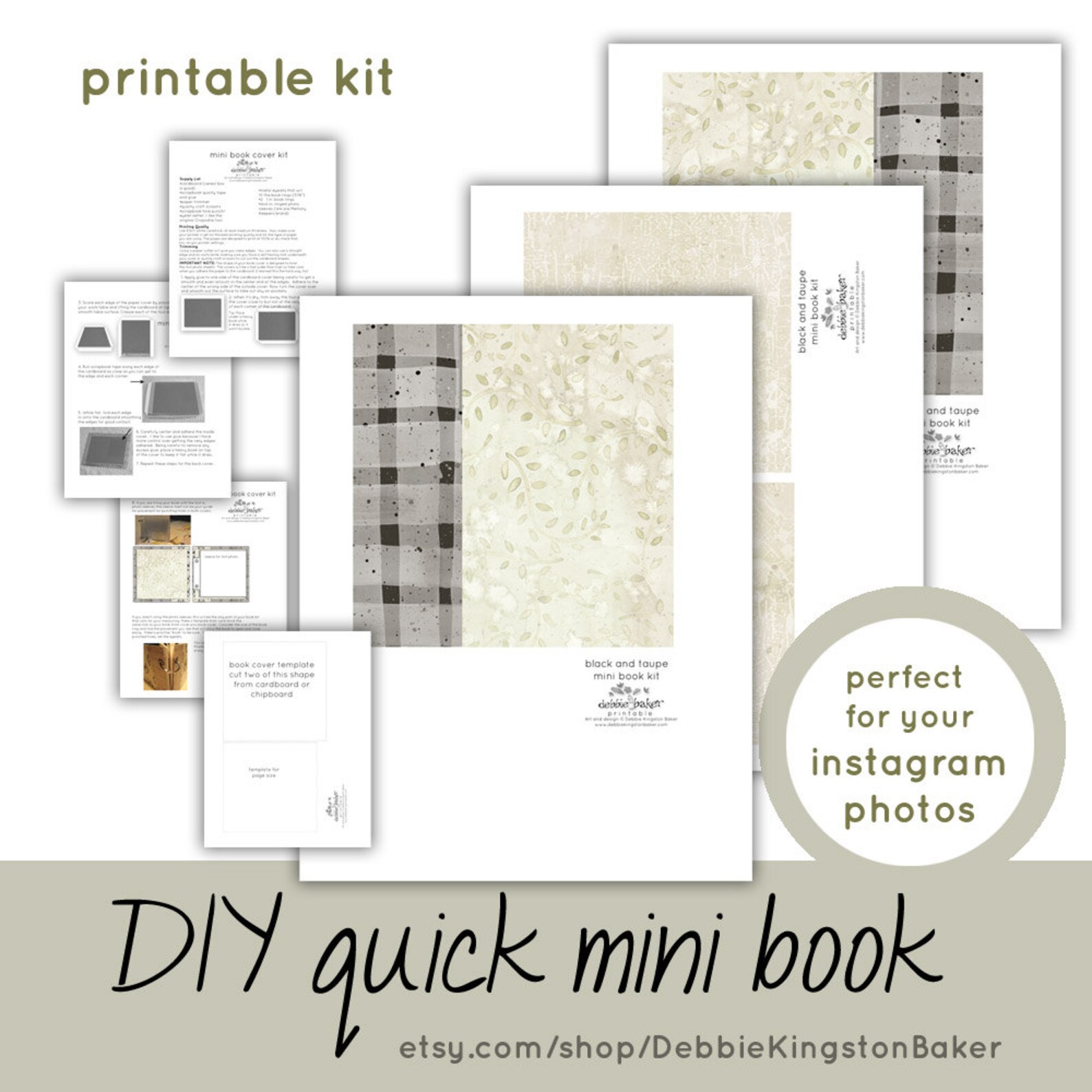 Downloadable Mini Book Kit Designed for Instagram Photos, 5.25 X 5 In ...