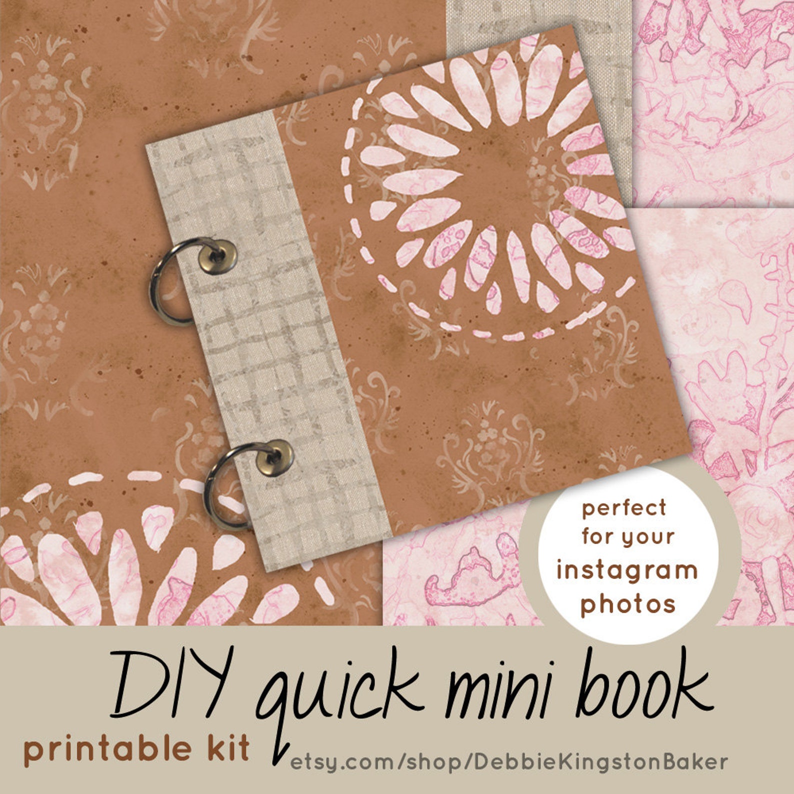 Printable Diy Mini Album Covers, Cocoa, Peppermint, 5x5.25in.perfect ...