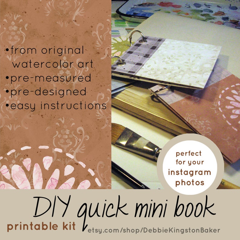 Printable Diy Mini Album Covers, Cocoa, Peppermint, 5x5.25in.perfect ...