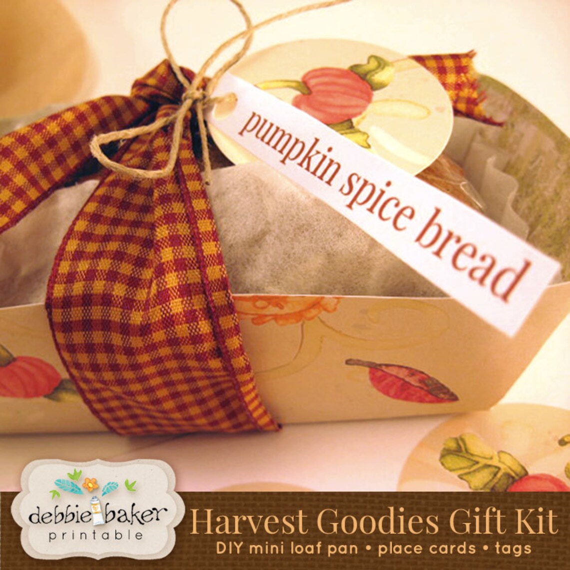 Harvest Goodies Printable Mini Loaf Pan Kit With Tags and Place Cards ...