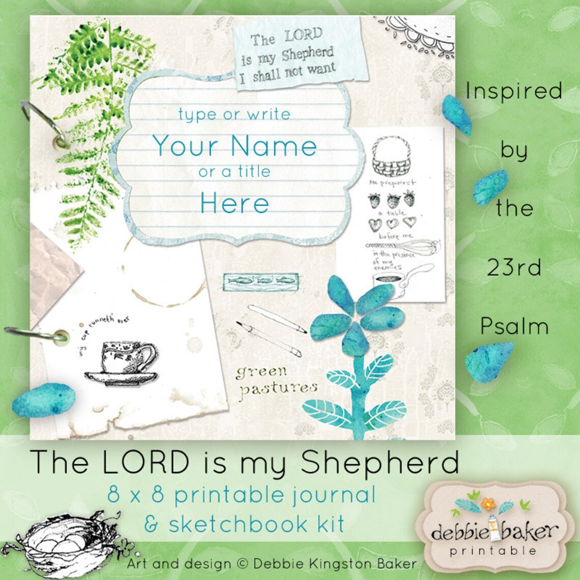The LORD is My Shepherd Printable 8 X 8 Journal Kit, Editable ...