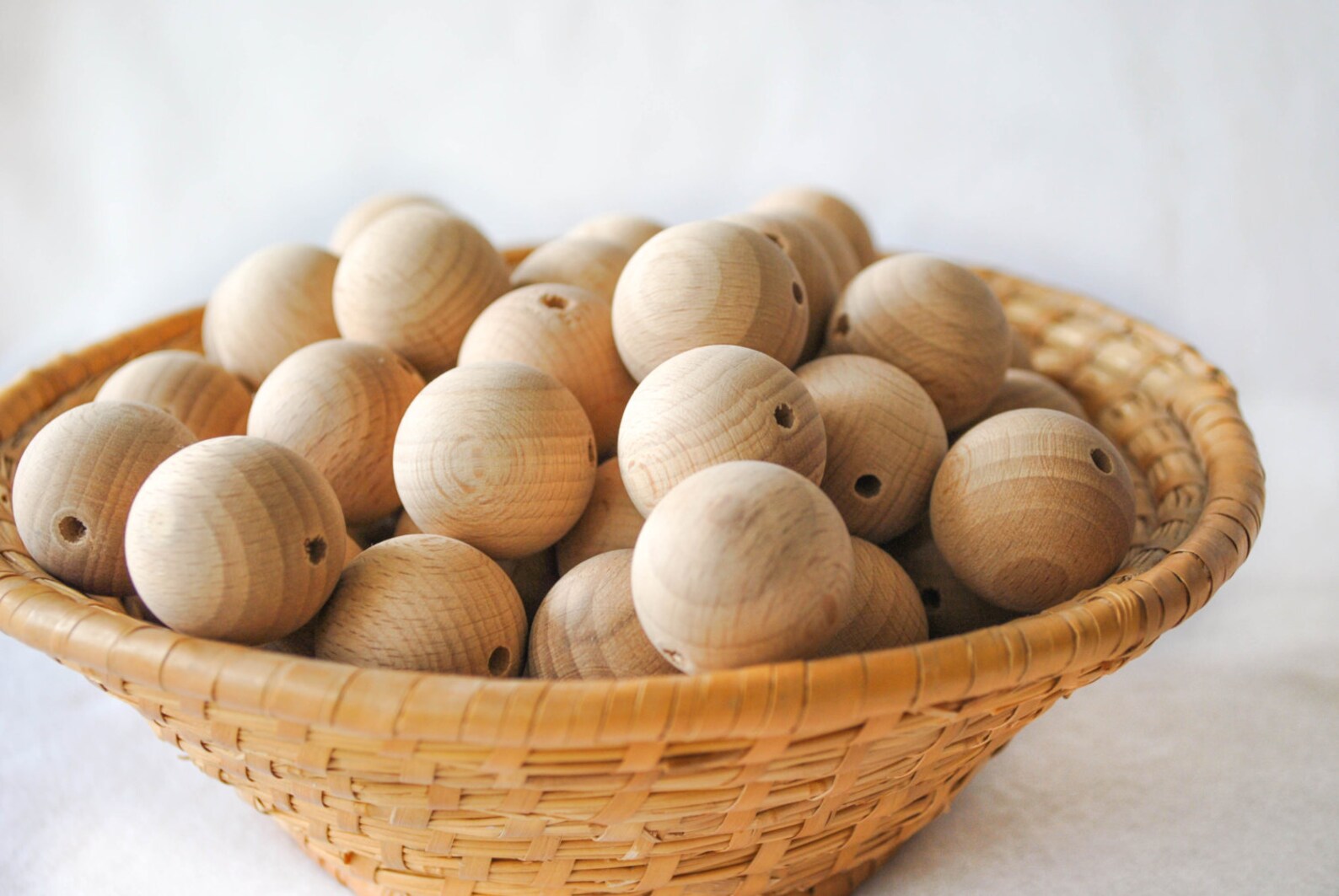 Wholesale Lot of 100 Beads - Extra Large Round Wood Beads 27 Mm - DIY ...