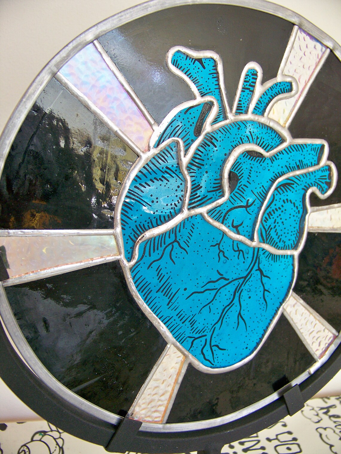 Anatomical Ardent Heart Glass and Support Room Art Verrier | Etsy