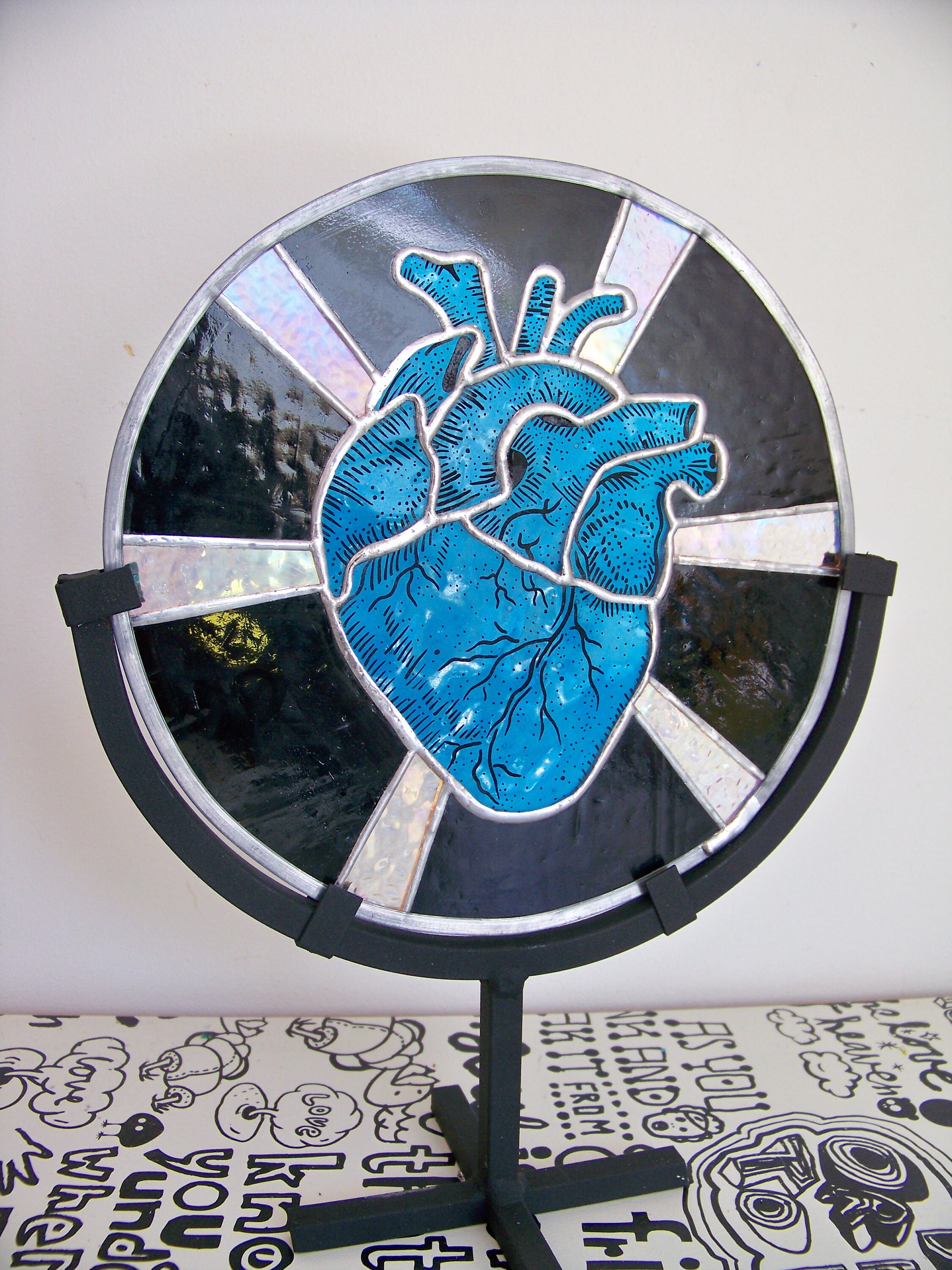 Anatomical Ardent Heart Glass and Support Room Art Verrier | Etsy