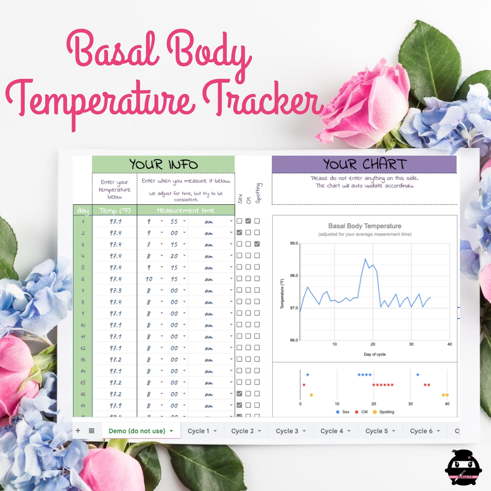 Basal Body Temperature Tracker - Google Sheet - Etsy