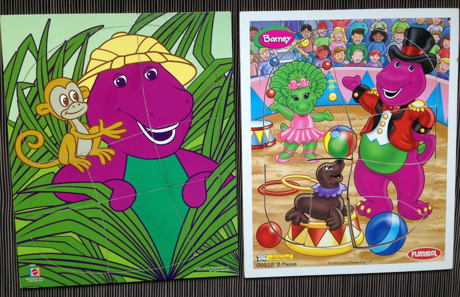 BARNEY BOOKS, PUZZLES, Baby Bop Puppet, B J, Playskool, Play Ball ...