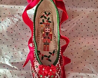 Decorated Pointe Shoe NUTCRACKER MOUSE Mouse King/queen Cinderella ...