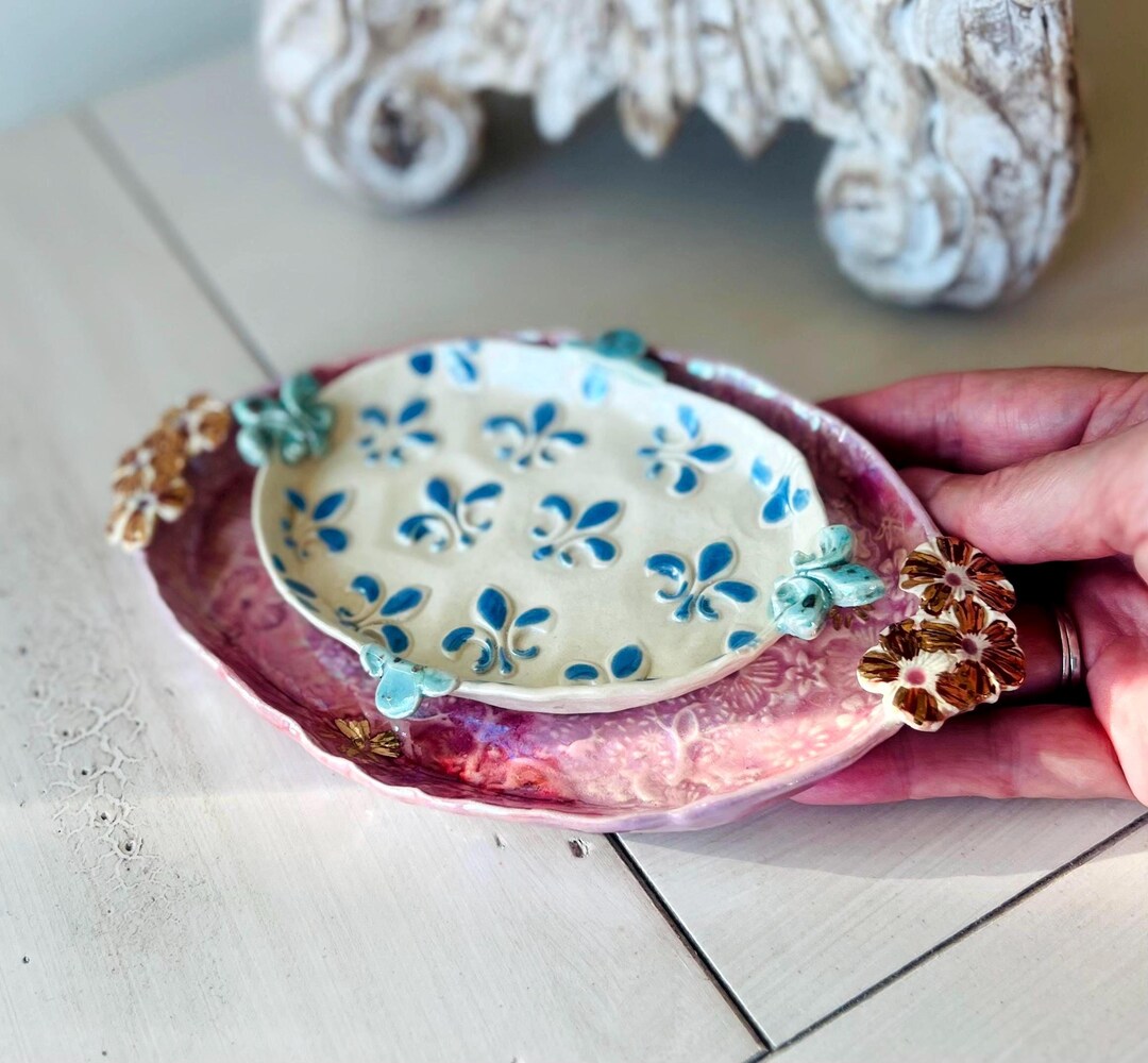 Handmade Pottery Nesting Trinket Trays Gift for Home Decor, Wedding ...