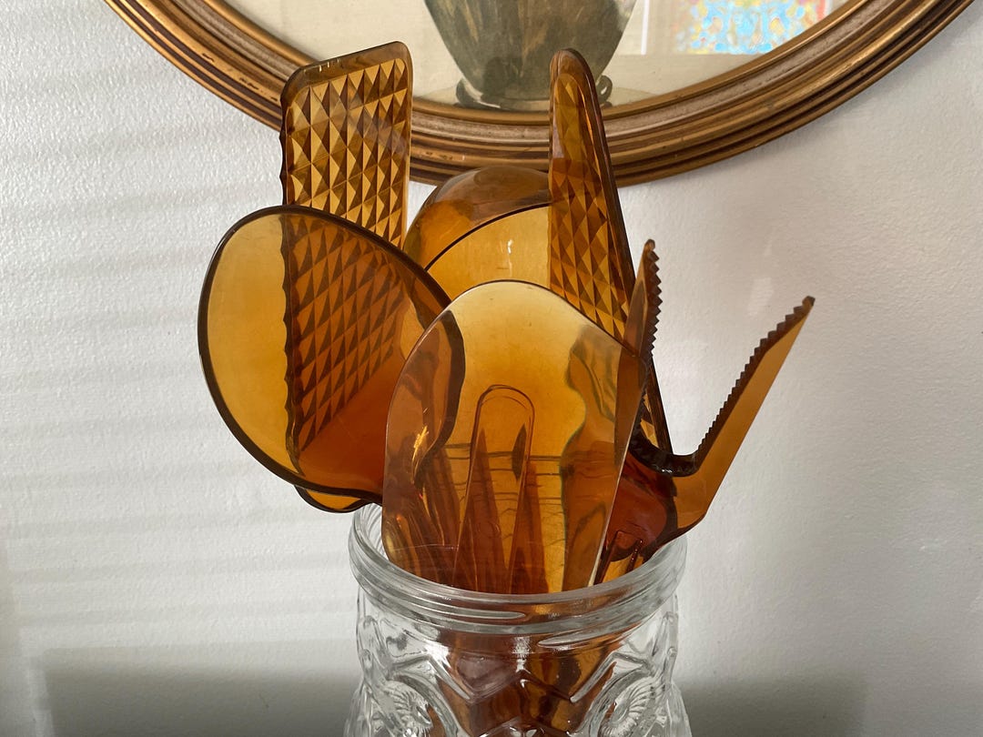 6 Piece ULTRATEMP Utensils 80s Amber Visions Cookware Serving Utensils ...