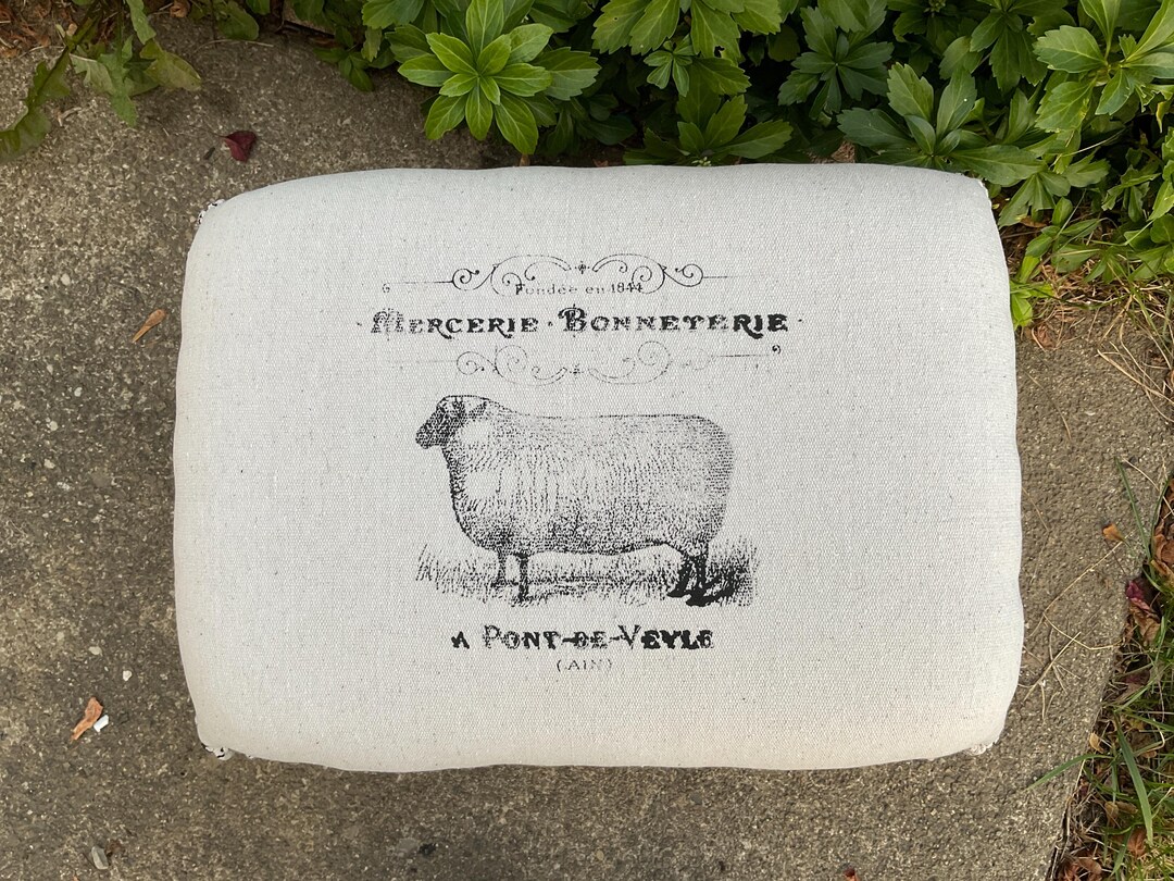 French Country Style Footstool Makeover / Vintage Footstool Before and ...