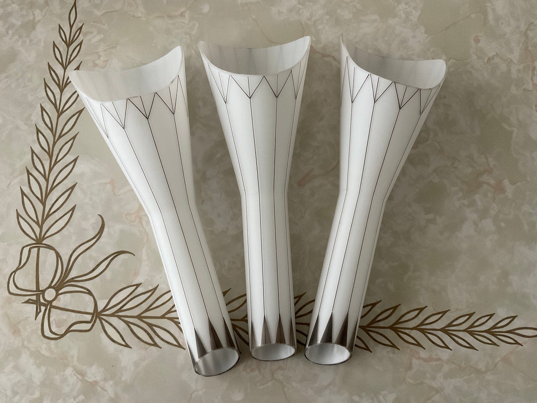 Set of 3 MCM Atomic Glass Light Shades Cone Torch Style Lamp Shades ...