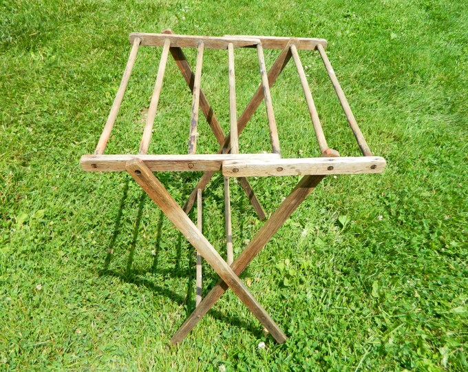 Small Folding Wood Drying Rack / Primitive Drying Rack / Rustic Drying ...