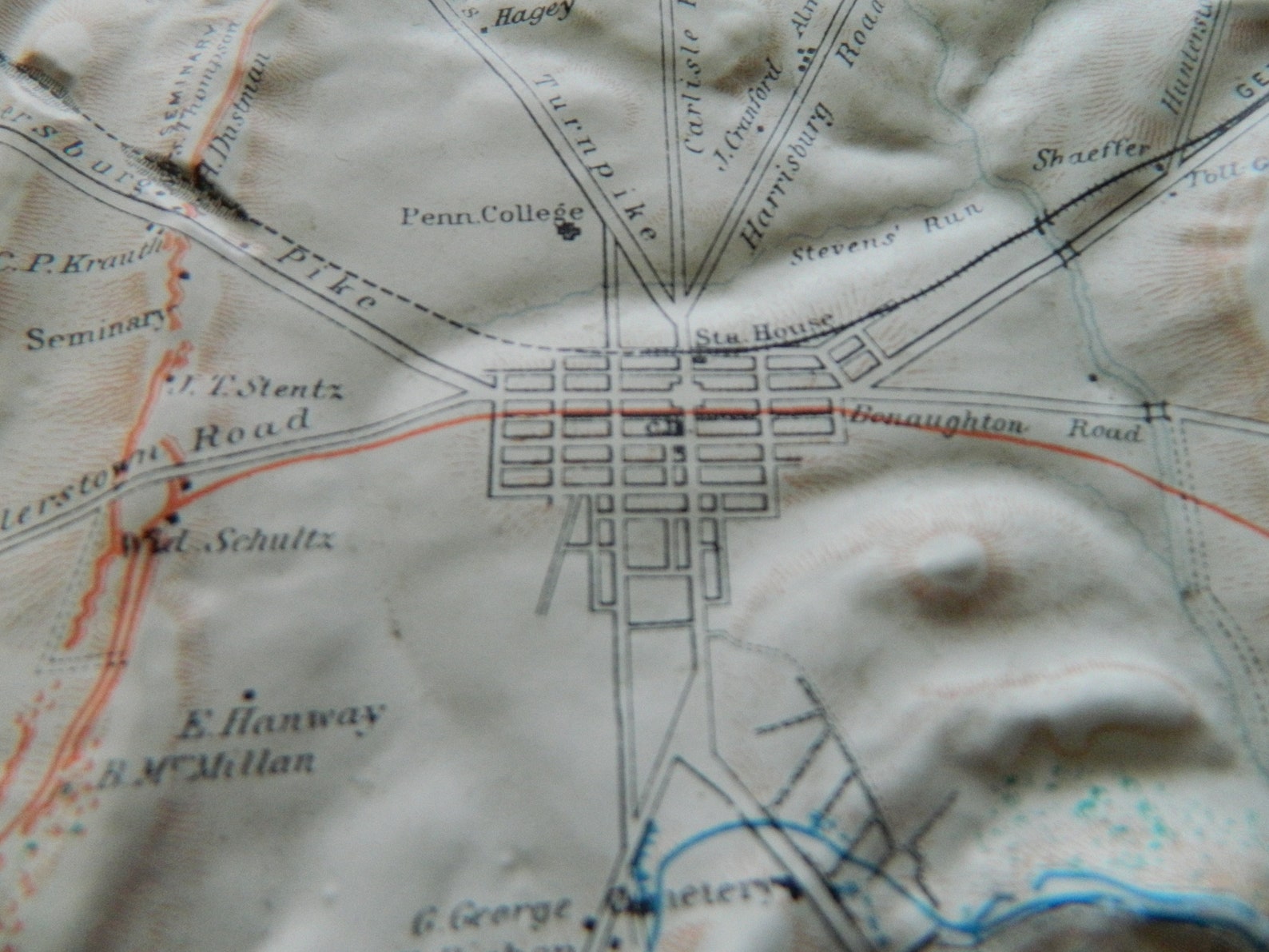 Battlefield of Gettysburg raised-relief map 3D / topographical | Etsy