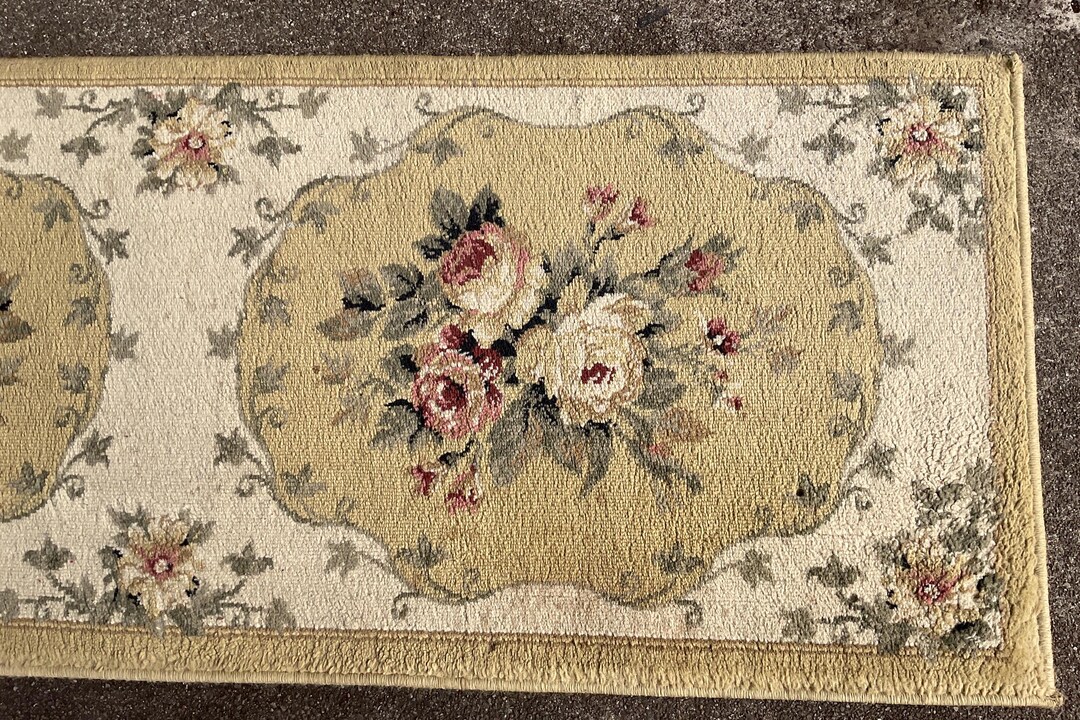 Roses Runner Vintage Floral Runner Shabby Chic Cottage Core Runner Over ...