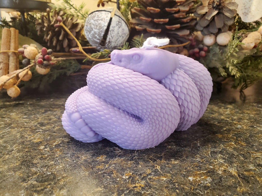 Coiled Snake Candle, Serpent Candle, Rattlesnake, Large Snake Candle ...