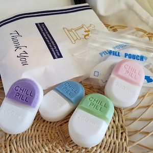 Chill Pill Soap Novelty Set of Four With RX Bag, Great Party Favors ...