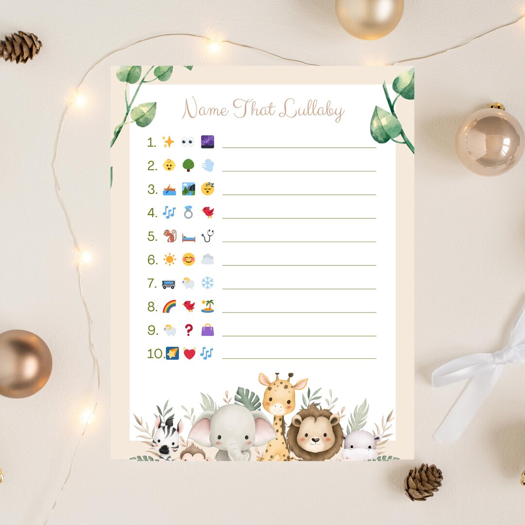Name That Lullaby – Emoji Baby Shower Game Printable - Etsy