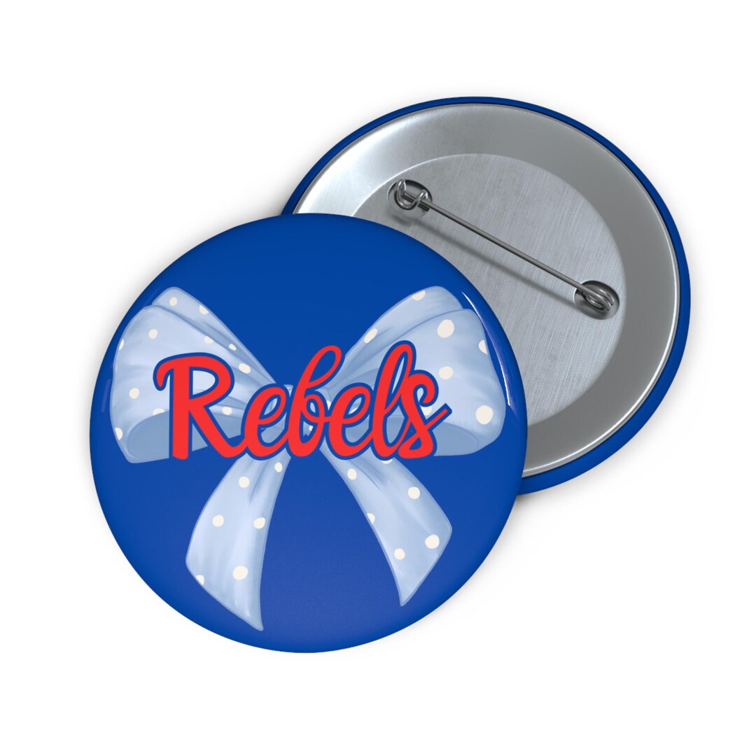 Blue Bow Colonel Reb Hell Yeah Damn Right Ole Miss Rebels Pin Buttons ...