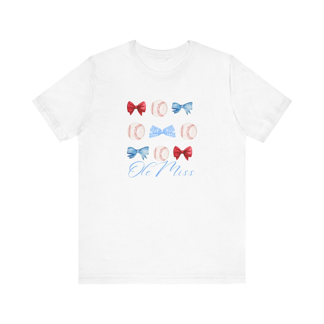 Hotty Toddy, Baseball, Bow, Powder Blue, Ole Miss, Rebels Unisex Jersey ...