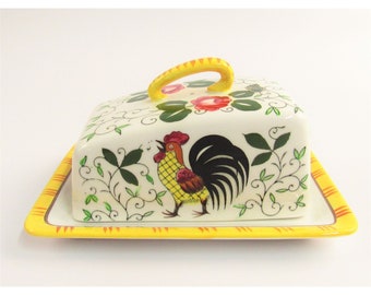 Rooster and Roses - Etsy