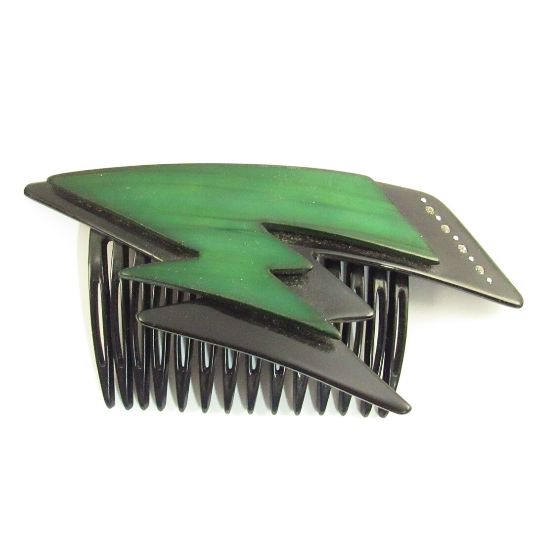 Vintage Swiss France Dramatic Side Hair Comb With Rhinestone Accents ...