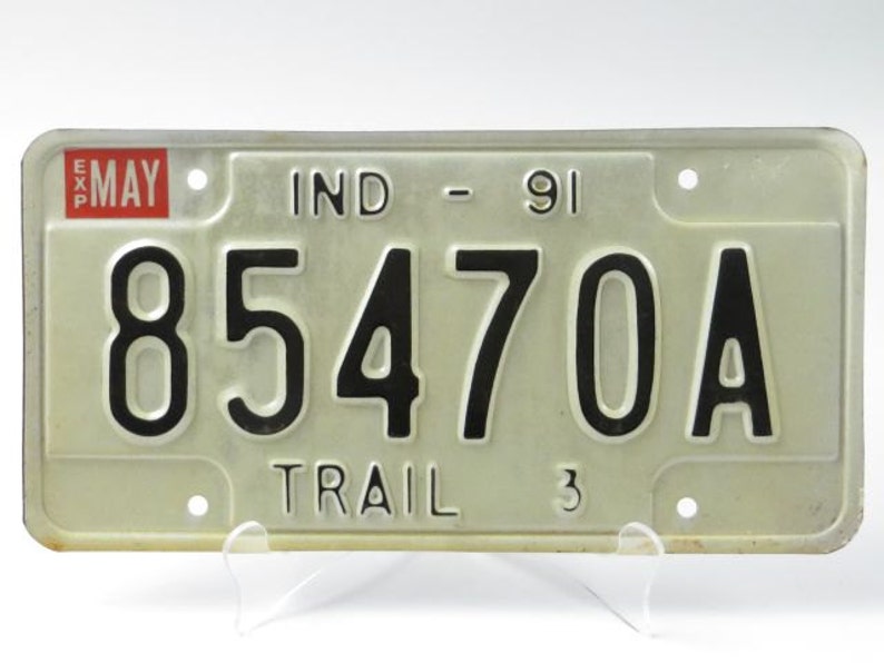 1991 Indiana Trailer License Plate Farm Trailer Car Trailer | Etsy