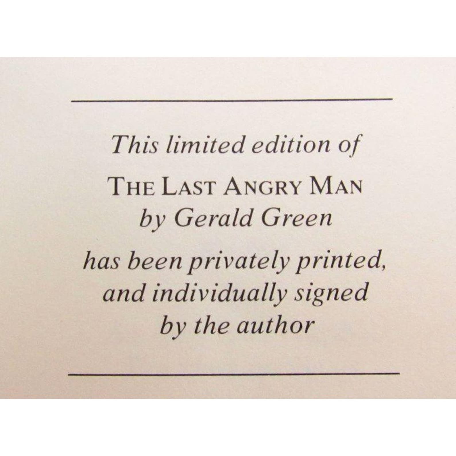Franklin Library the Last Angry Man by Gerald Green Signed - Etsy