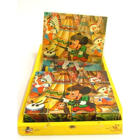 Walt Disney Mickey Mouse Picture Cubes Make 6 Puzzles Germany - Etsy