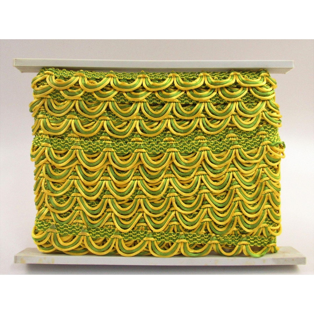 Conso Trimmings Decorative Textile Trim Gold and Green 1.25" X 10 Yds ...