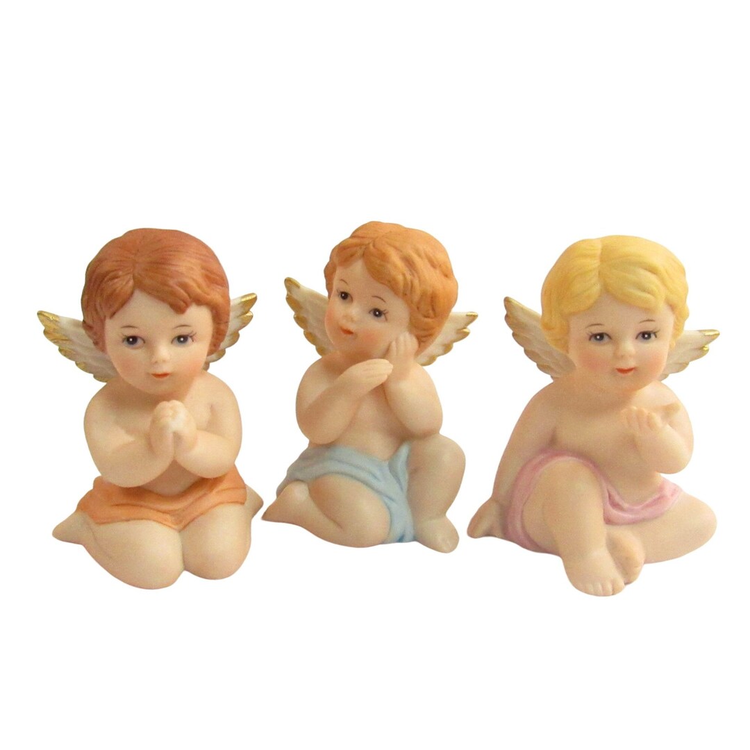 Vintage Homco Trio of Angel Figurines Cherubs Set 1430 CB939 - Etsy