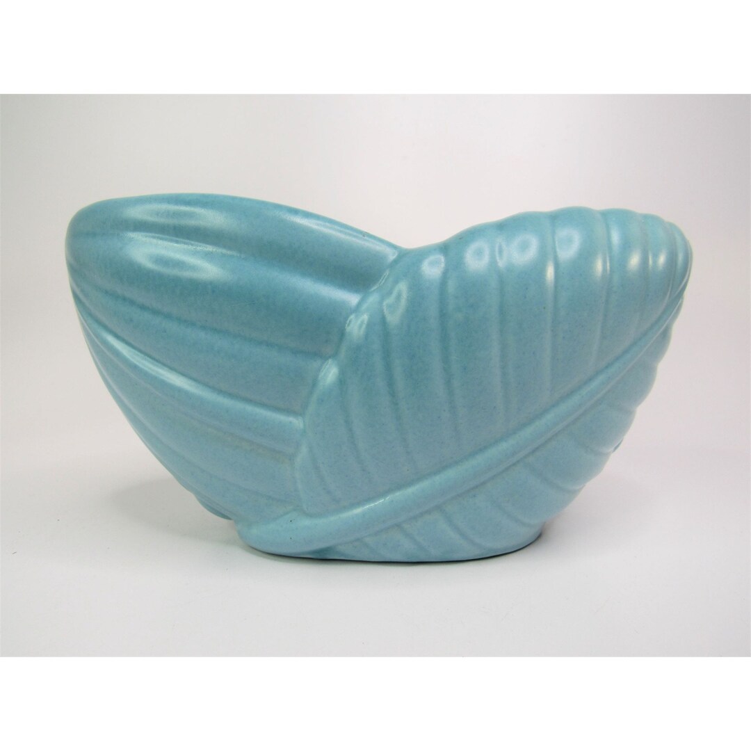 Mid Century Stangl Blue Double Leaf Planter No. 3228 Terra Rose AA180 ...