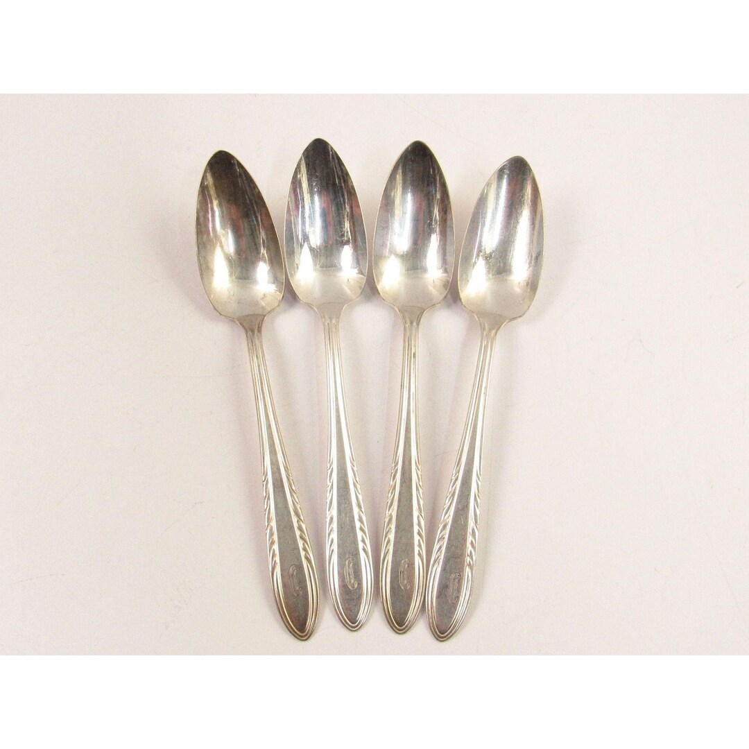 National Silver Flame Aka Viceroy EPNS Tea Spoons With D Mono, Set of 4 ...