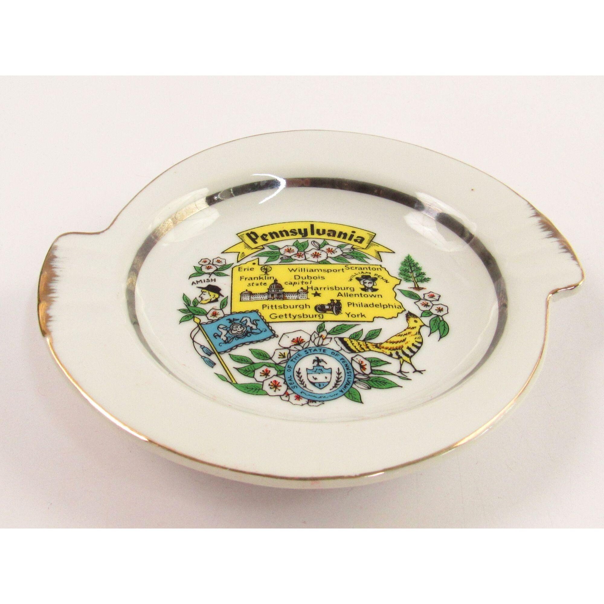 Home & Living Decorative Trays Pennsylvania State Ceramic Tourist ...