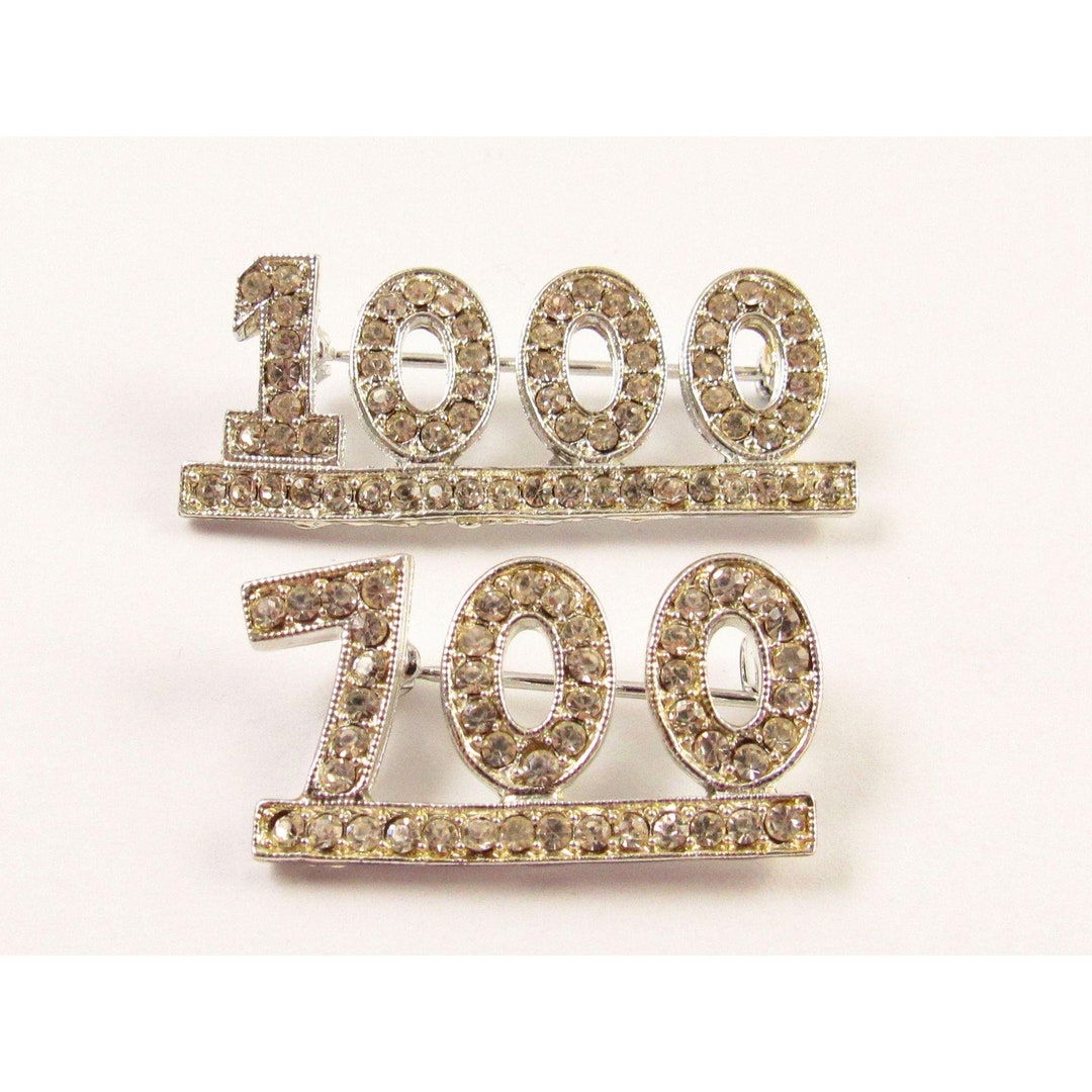 Rhinestone Numerical Lapel Pins 1000 and 700 Awards Goals JA259 - Etsy