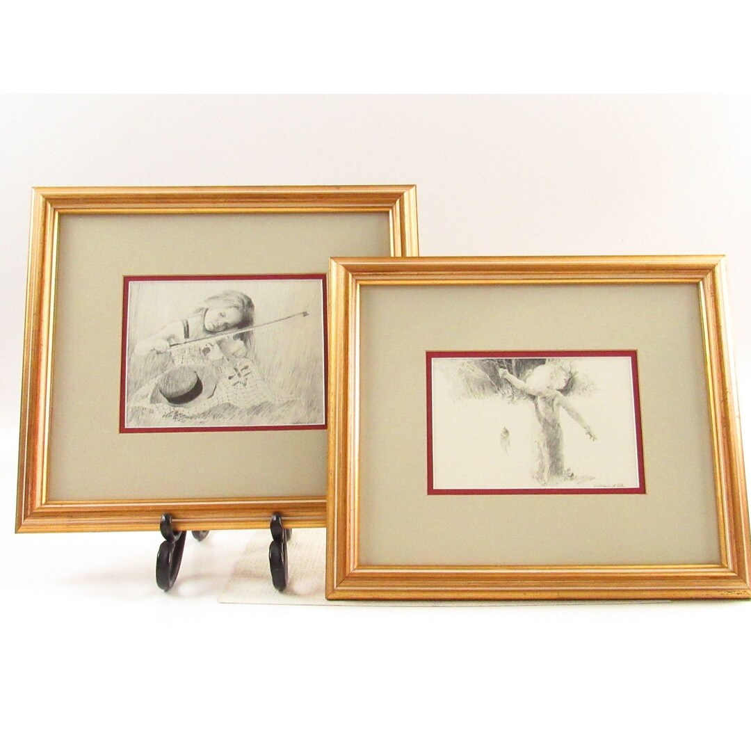 Mitchell Tolle Art Prints Girl Playing Violin Boy's First Catch Framed ...