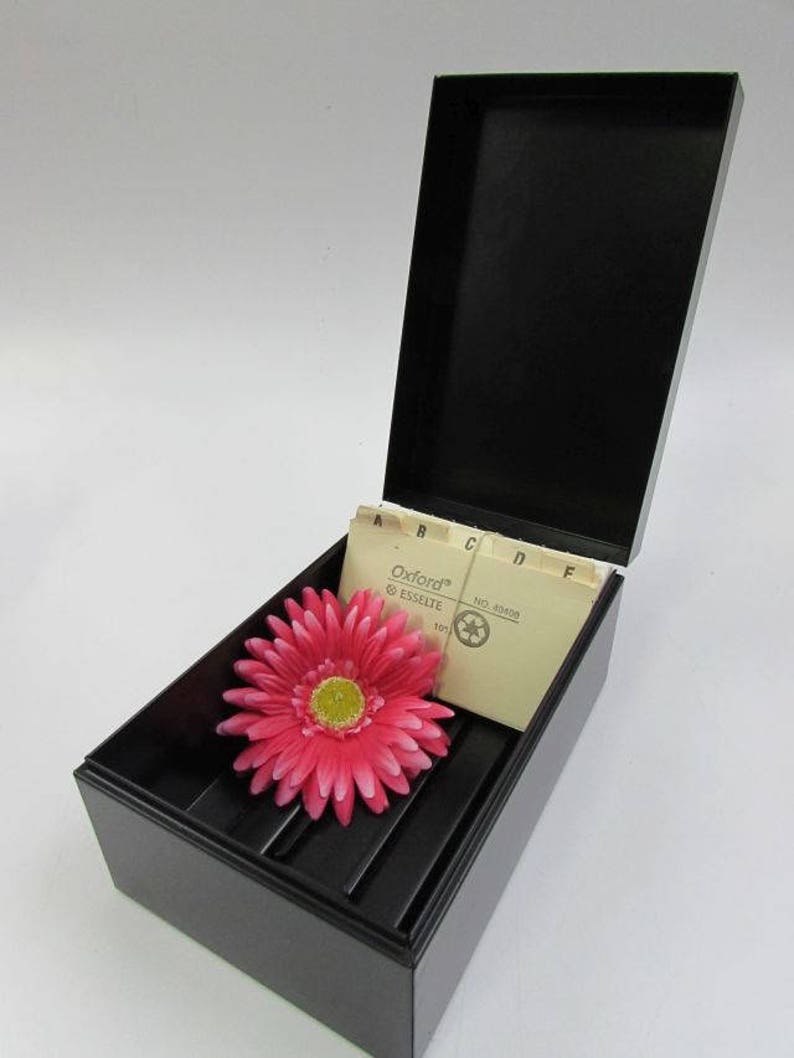 Vintage Black Metal Card File Rectangular Index Card File | Etsy