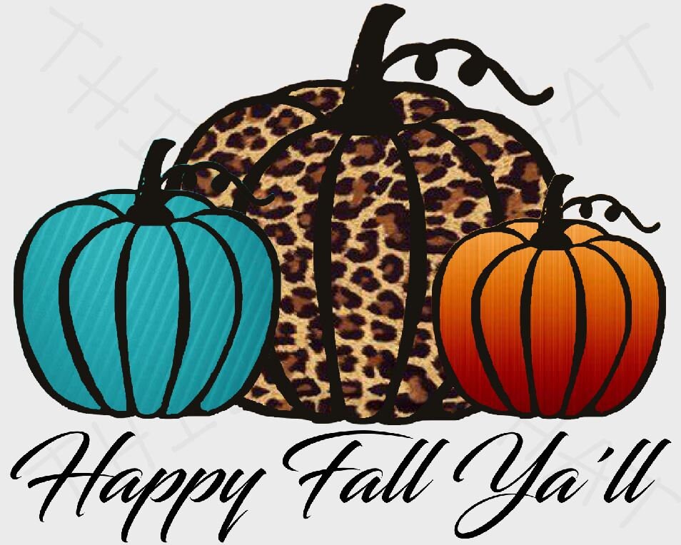 Happy Fall Ya'll Leopard Pumpkin Png Digital File | Etsy