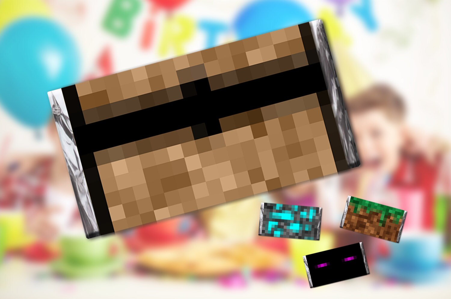 Miner A Minecraft Inspired Printable Birthday Party Candy Wrapper Favor ...