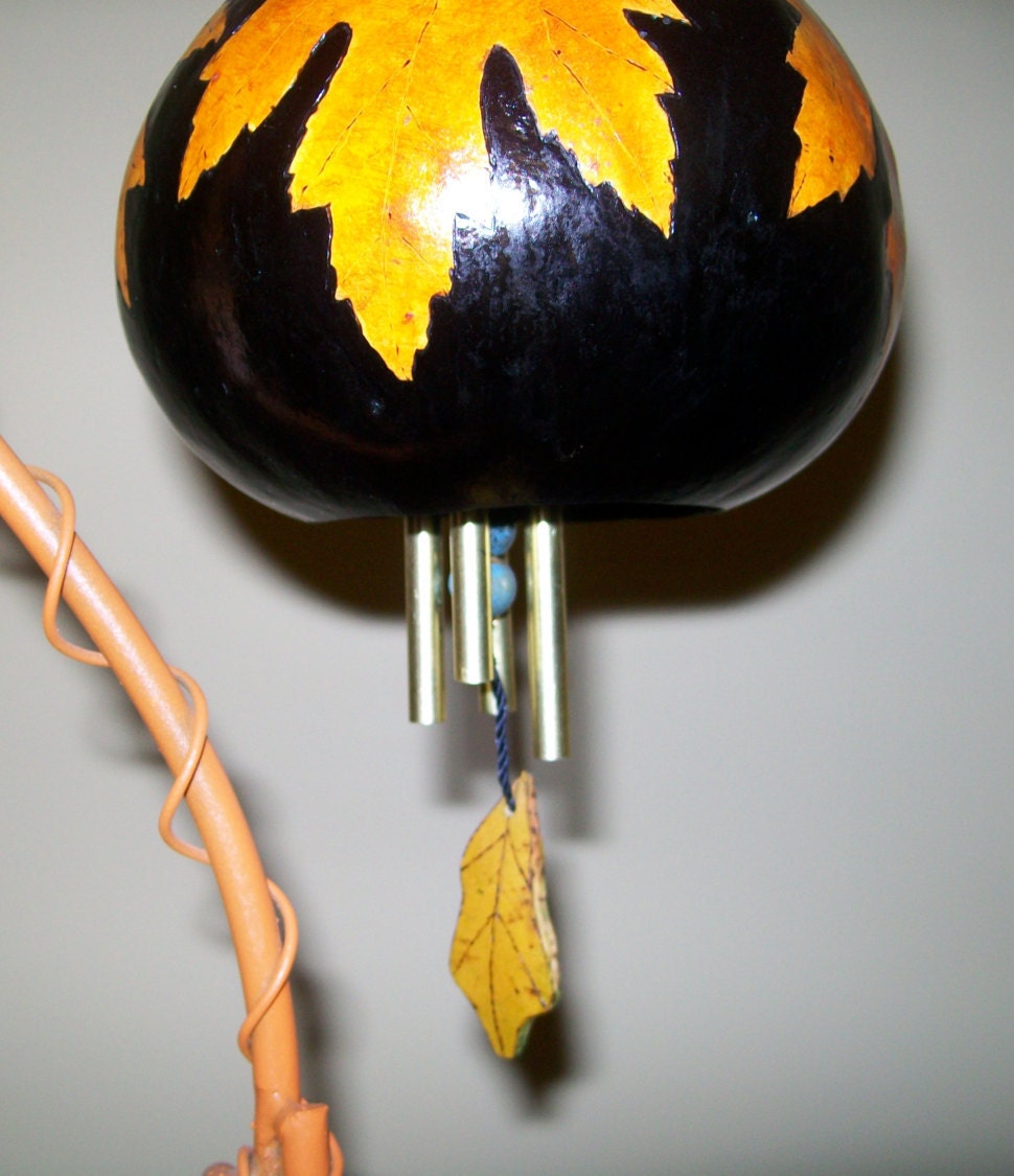 Fall Leaves Wind Chime Gourd - Etsy