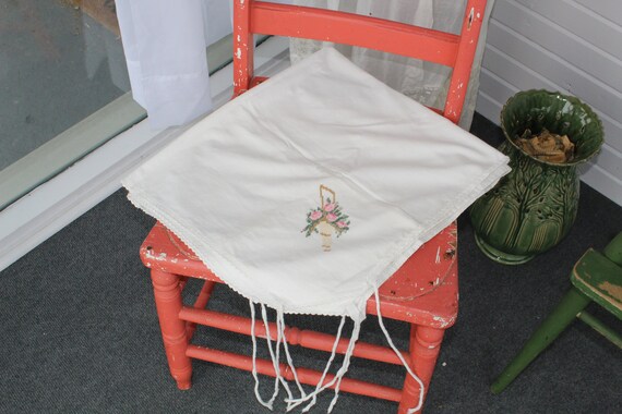 Vintage Card Table Bridge Tablecloth Linen Embroidered Games - Etsy