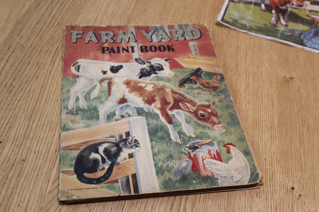 Vintage Children's Coloring Book Farm Yard Paint Book #661 Whitman ...