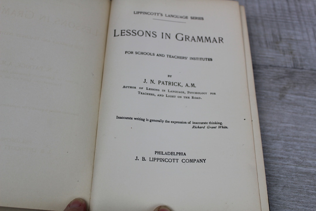 Antique English Book Lippincott's Language Series 1898 Lessons in ...