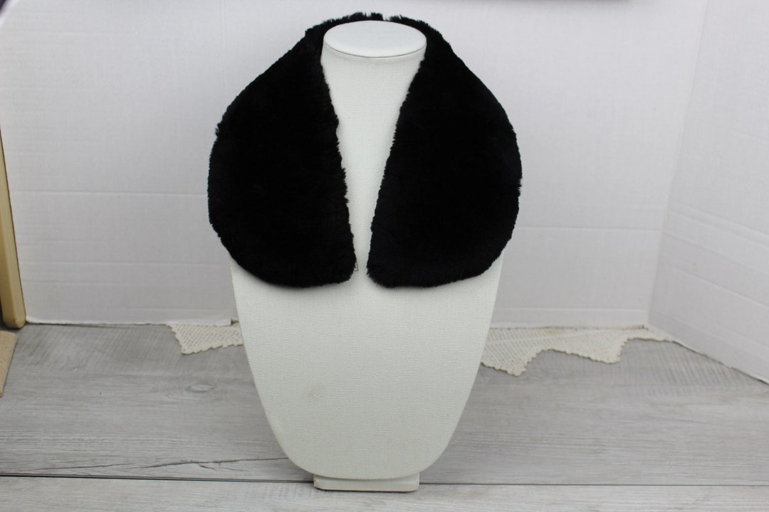 Vintage Collar Faux Fur Black Neck Stole Winter Fall Fashion Mid ...
