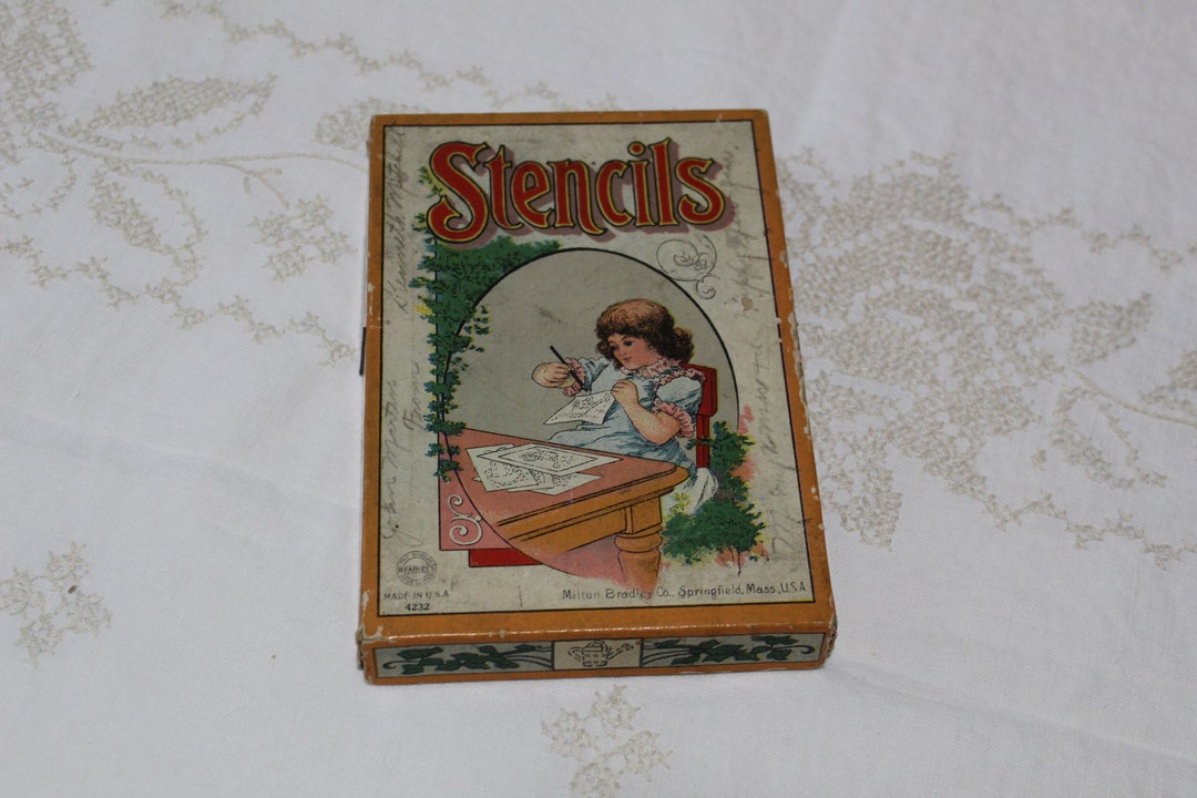 Antique Children Tracing Stencils Milton Bradley Early 1900's Litho Box - Etsy