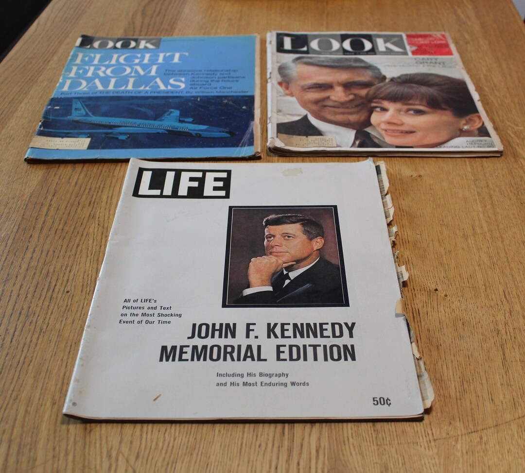 Vintage Life Look JFK Magazines 1960's Flight From Dallas Cary Grant Christmas Ads - Etsy