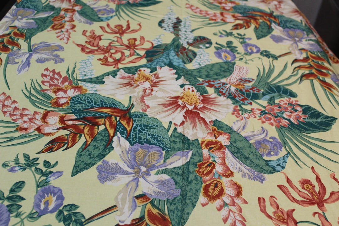 Vintage Tropical Fabric Floral Mustique 7861 Scalamandre Exclusive ...