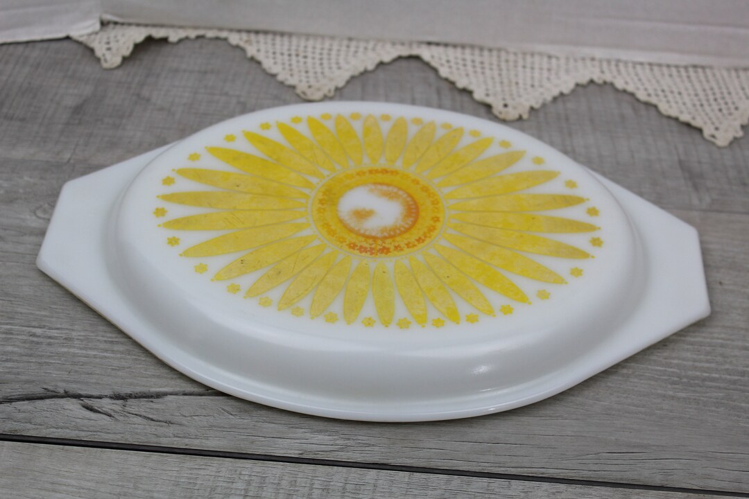 Vintage Pyrex Lid Sunflower Pattern for Oval Casserole Lid Only - Etsy